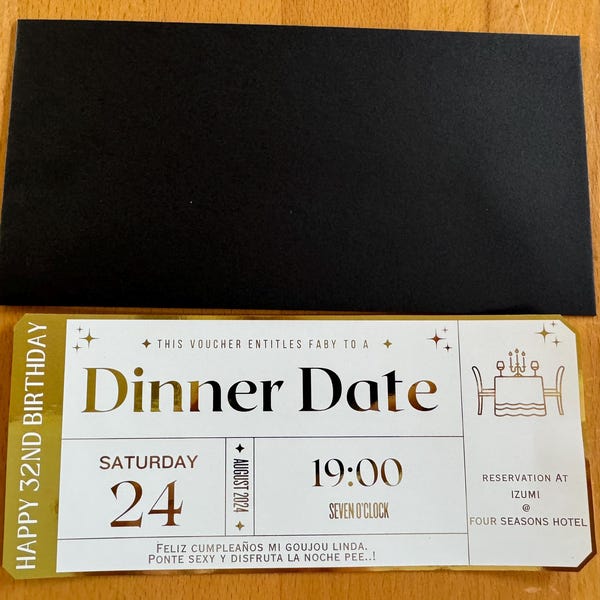 Personalised Foiled Golden Ticket, Custom Event Ticket, Theatre Ticket ...