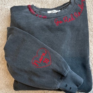 CUSTOM EMBROIDERED CREW Custom Embroidered Crew Neck Sweatshirt - Etsy