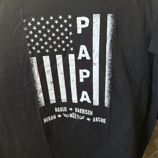 Custom Papa Flag Shirt, Personalized Papa Tee With Kids Names, Father's ...