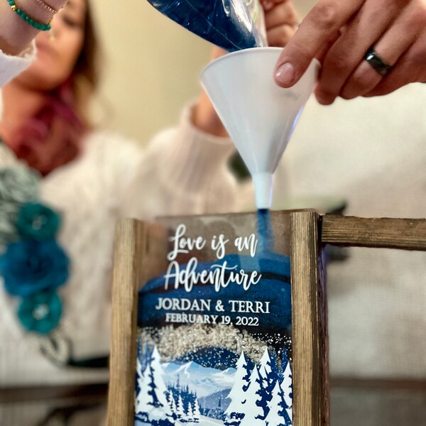 Rustic Unity Sand Ceremony Set Shadow Box, Unity Candle Alternative for ...