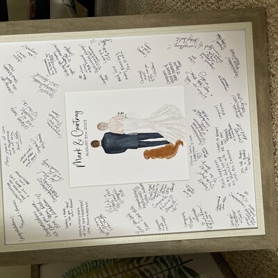 Personalized Bride and Groom Print, Bride and Groom Illustration With ...