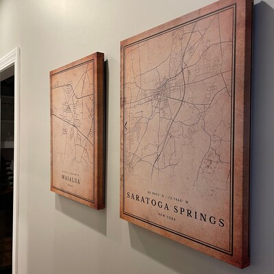 Custom Vintage Map Print, Personalized Retro Map Poster, Antique Style ...