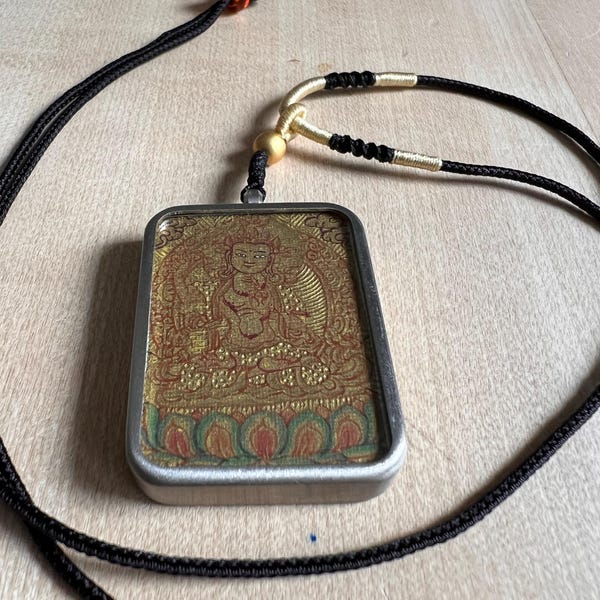 Gandhanra Antique Tibetan Buddhist Amulet,triratna,mani Jewel/wish ...