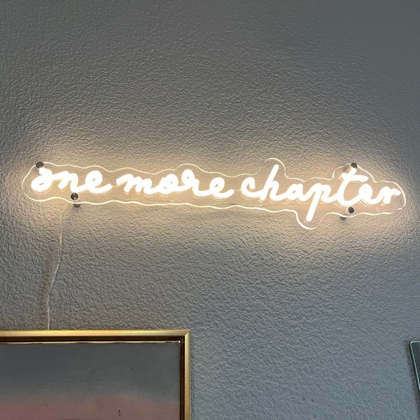 One More Chapter Neon Sign, Home Library Wall Décor, Book Decor, Gift ...