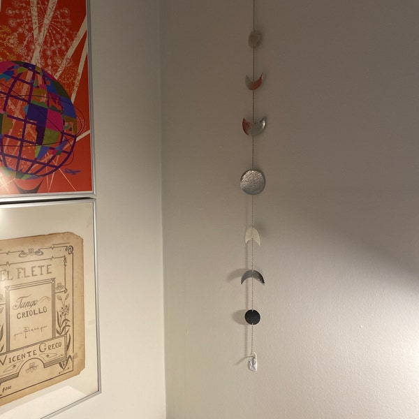 Moon Phase Wall Decor Handmade Hammered Metal, Moon Phase Wall Hanging ...