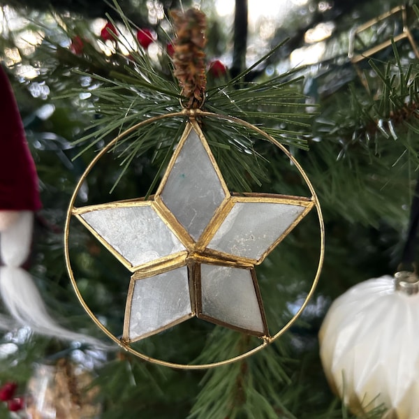 Capiz Star Tree Topper: Handmade Abaca Angel Christmas Ornament - Etsy