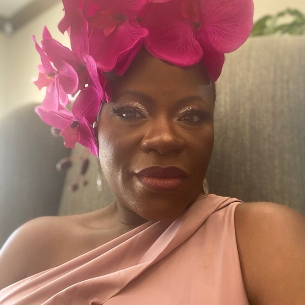 Orchid Hair, Hot Pink Fascinator, Floral Headpiece, Orchid Hat, Orchid ...