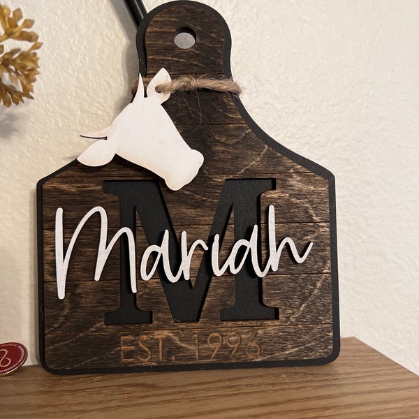 Personalized Cow Tag, Decorative Board, Cow Decor, Personalized Cow ...
