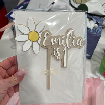 Daisy Cake Topper One 1st Birthday Boho Style Birthday Calligraphy ...