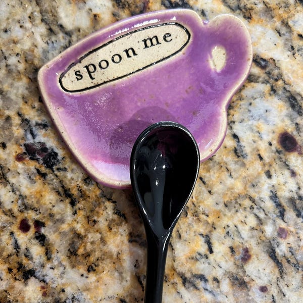 Made to Order- Breast Cancer Spoon Rest - Coffee or Stove - Pottery ...