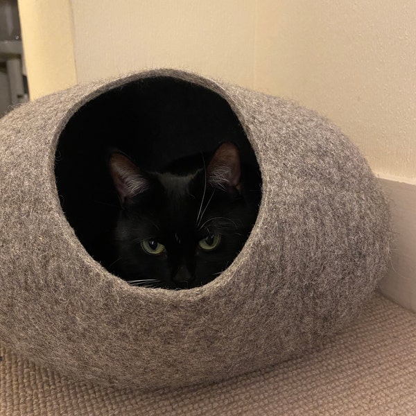 Modern Cat Cave, Dog Bed From Natural Wool, Felt Pets House Bedding ...