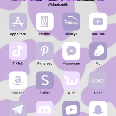 IPhone Ios Pastel Purple App Icon Pack With White App Icons - Etsy UK