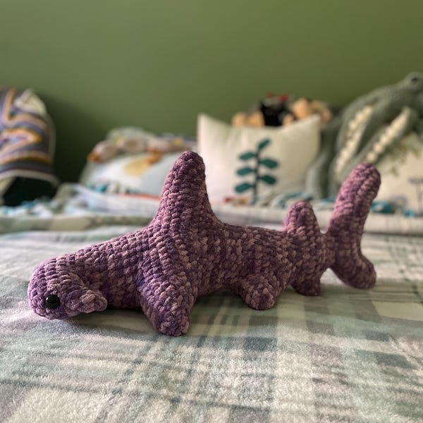 No-sew Hammerhead Shark Crochet Pattern – Jumbo Amigurumi Shark PDF ...