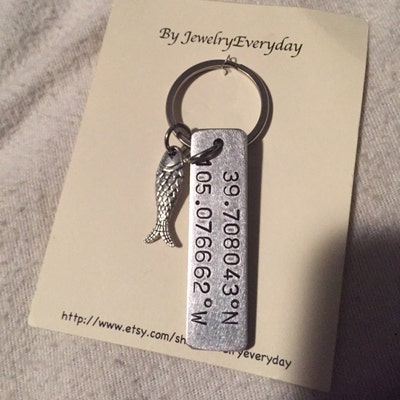Fish Keychain & Aluminum Tag Customized Engraved Anniversary - Etsy