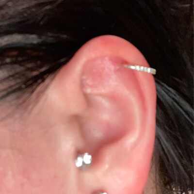 16G/18G/20G Paved Cartilage Conch Clicker Hoops CZ Hinged Clicker Hoops ...