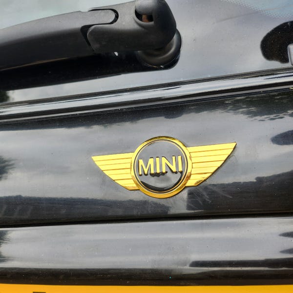 Mini Badge X2 Logo Front Bonnet Gold Tailgate Metal Sticker Emblem ...
