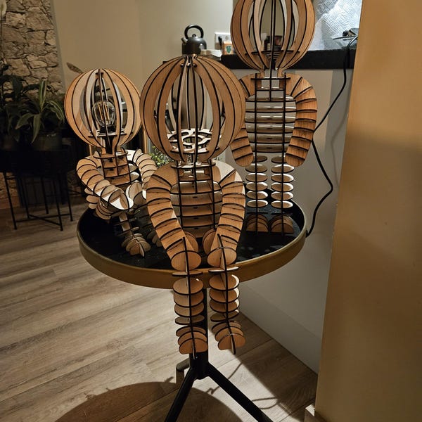 Standing Figure Table Lamp Shade, DXF SVG Laser Cut Files, 4mm or 3mm ...
