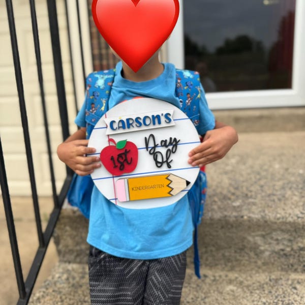 First Day of School Photo Prop, Back to School Sign Kit, Personalized ...