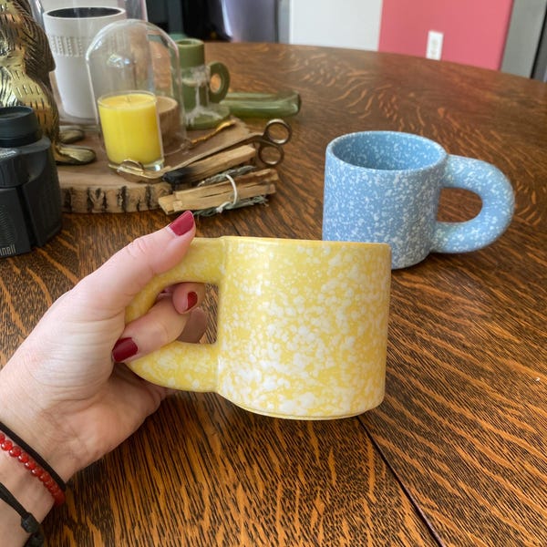 Ceramic Speckled Chunky Mug, Retro Ceramic Coffee Mug - Etsy