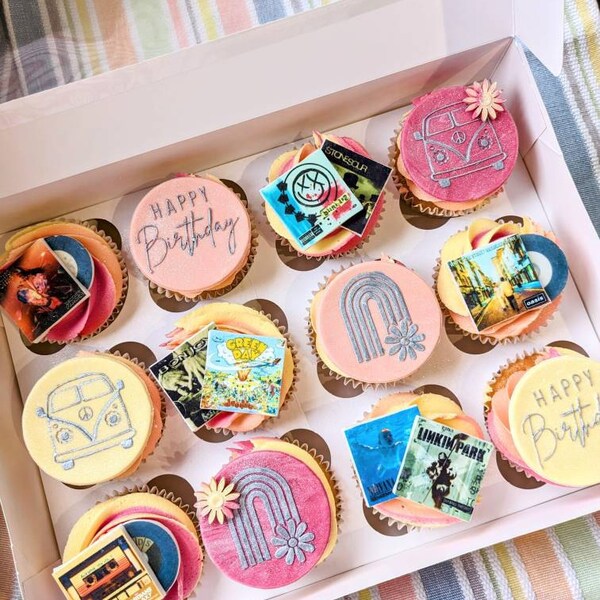12 Personalised Cupcake Flags, Sandwich Picks - Etsy UK