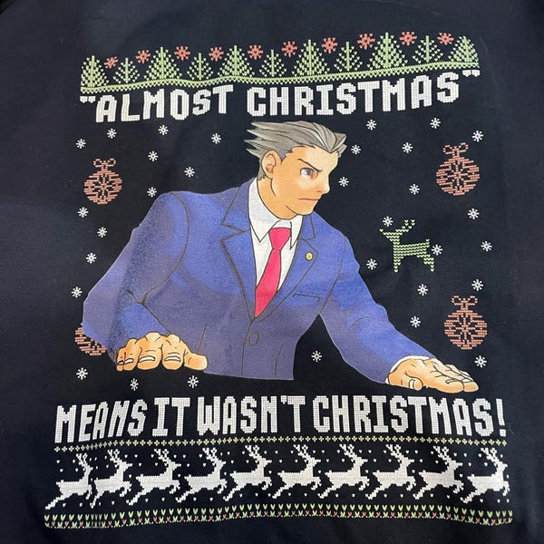 Ace Attorney Ugly Christmas Sweater - Edgeworth Santa December 24th ...