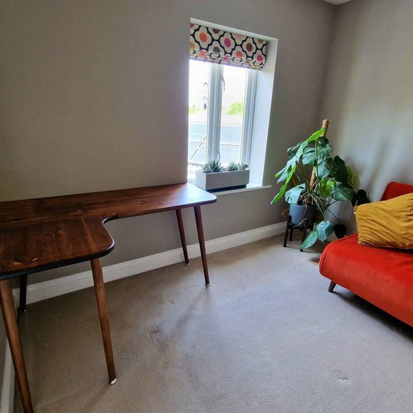 Handmade Solid Wood Corner Desk / Table, Curves, Workstation 160 X 50cm ...