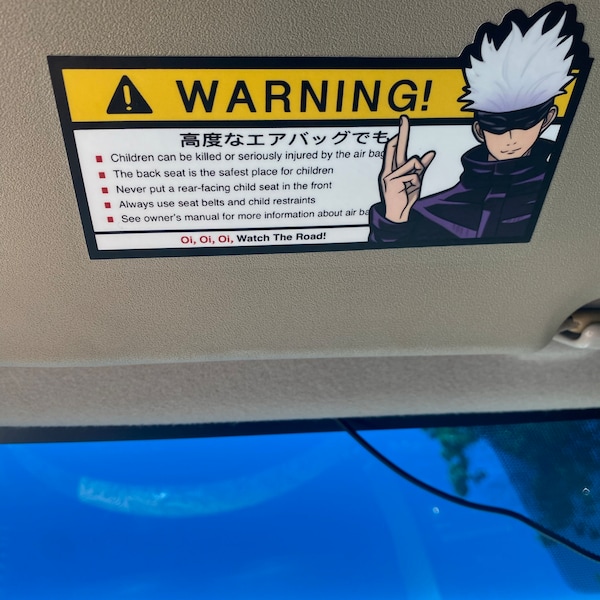 Anime Warning Sticker, Ninja Anime, Airbag Warning Sticker, Visor Anime ...