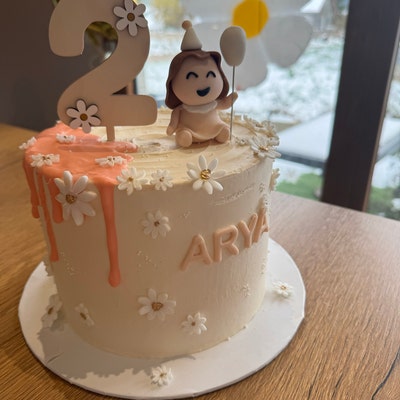 Personalized Daisy Number Cake Topper, Baby First Birthday, Custom Name ...