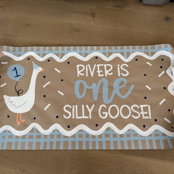 Hand Painted "silly Goose" Birthday Banner: Custom Party Decor - Etsy