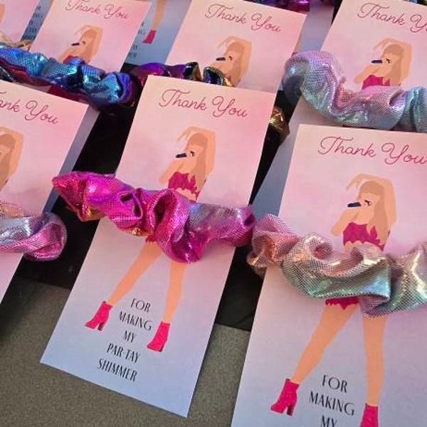 Printable Scrunchie Card Par-tay Favor T Swift Eras Party Theme Purple ...