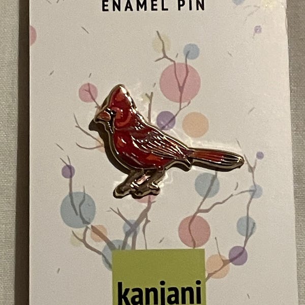 Red Northern Cardinal V.2 Enamel Pin Badge, Gift for Him, Gift for Her ...