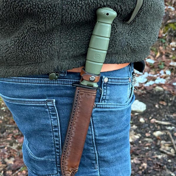 Leather Sheath for Cold Steel Recon Tanto, Handmade, Recon Tanto Sheath ...