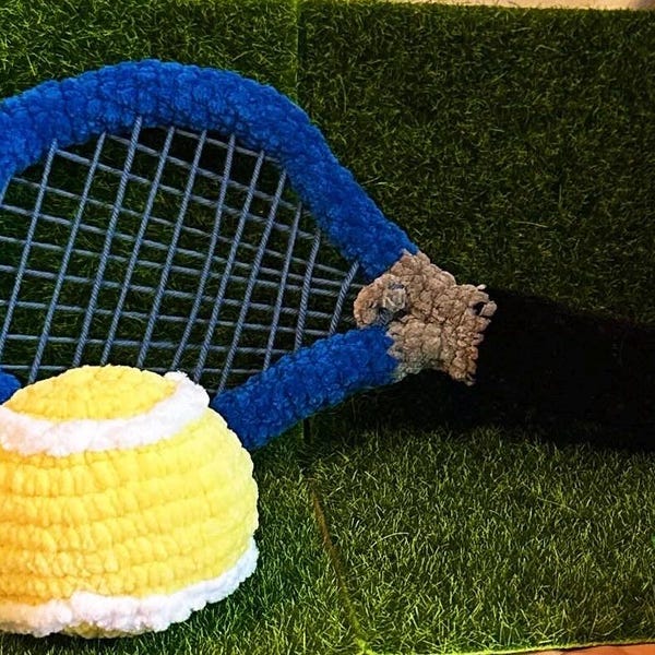 Tennis Racket & Ball Crochet PATTERN ONLY Pdf DOWNLOAD! Amigurumi ...