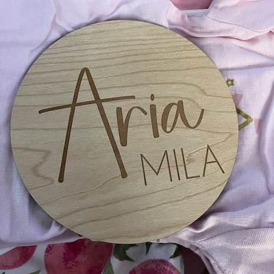Baby Name Announcement Sign, Baby Announcement Circle, Baby Birth ...