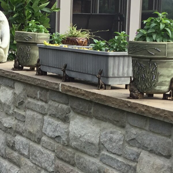 Bronze Coloured Sitting Hare Potty Feet, Set of 3, Plant Pot Stand ...