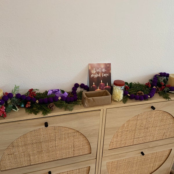 Liturgical Garland Set Lent Advent Ordinary Time Felt Ball Garland ...