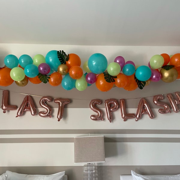 Last Splash Banner Bachelorette Party, Bridal Pool Party Tropical ...
