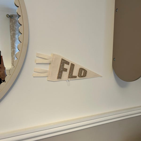 Large Custom Pennant Flag - Cursive Font - Etsy