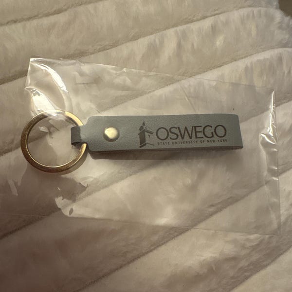 Custom College Logo Merch Personalized Leather Keychain With Name Logo ...