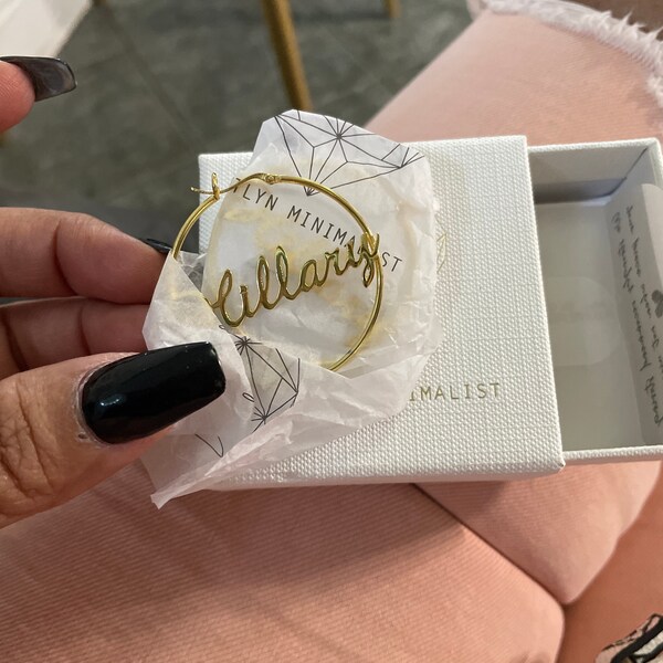 Name Hoop Earrings • Silver Hoops • Gold Hoop Earrings • Personalized ...