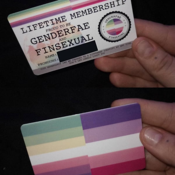 Double Identity LGBTQIA+ Lifetime Membership Card - Gay Pride Card ...