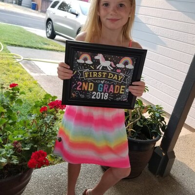 Unicorn First Day of 2nd Grade Sign Girl First Day of School Sign ...
