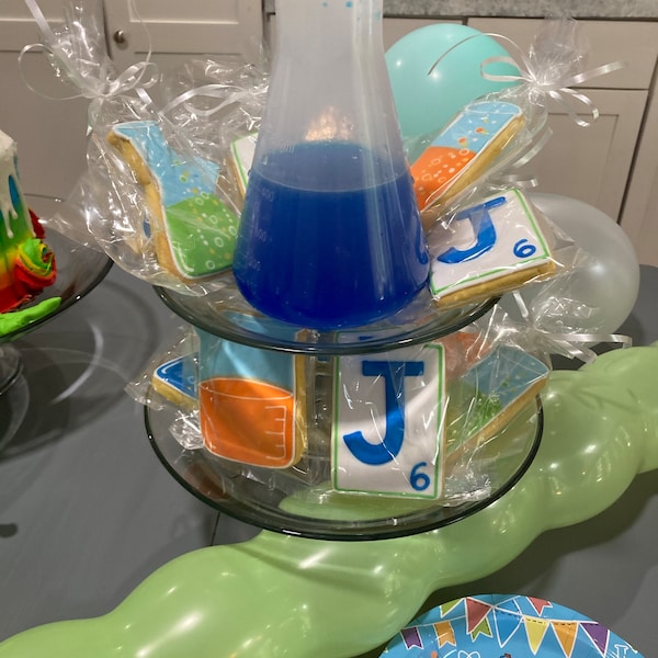 Science Theme Birthday Cookies,mad Scientist Party Favors, Birthday ...