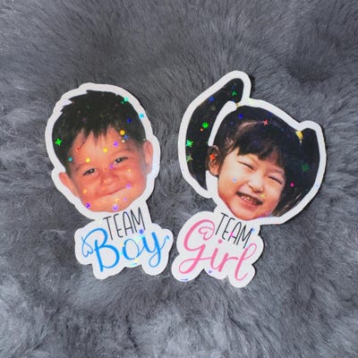 Team Boy and Team Girl Stickers, Personalized Baby Sticker, Baby Shower ...