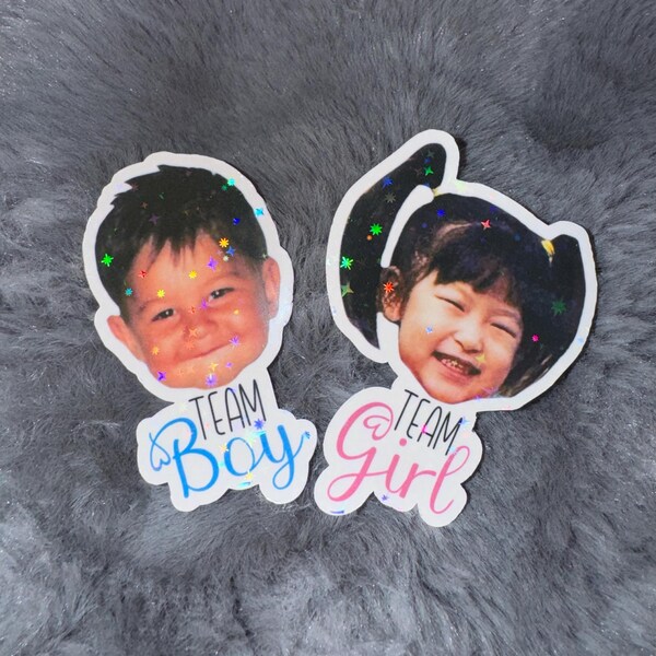 Team Boy and Team Girl Stickers, Custom Gender Reveal Sticker, Mom and ...