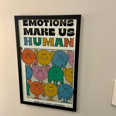 Emotions Make Us Human Poster, Retro Motivation Poster Home Office ...