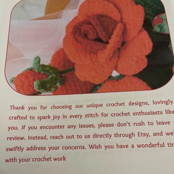 Passionate Red Roses Crochet Pattern, Crochet Flower Bouquet Pattern ...