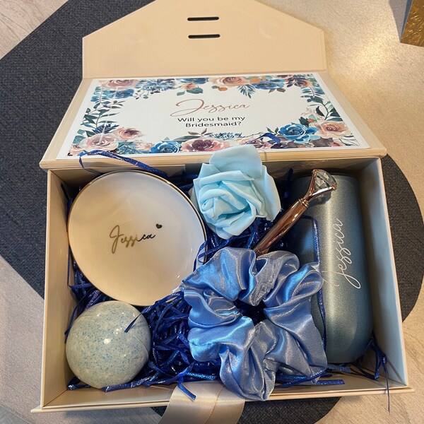 SKY Blue Bridesmaid Proposal Box, Will You Be My Bridesmaid Box Set ...