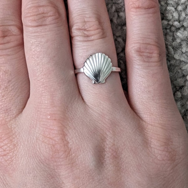 Sterling Silver Seashell Ring - Etsy