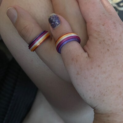 LGBTQ Fidget Rings Pride Flag Fidget Rings Pride Month LGBTQ Flag Ring ...